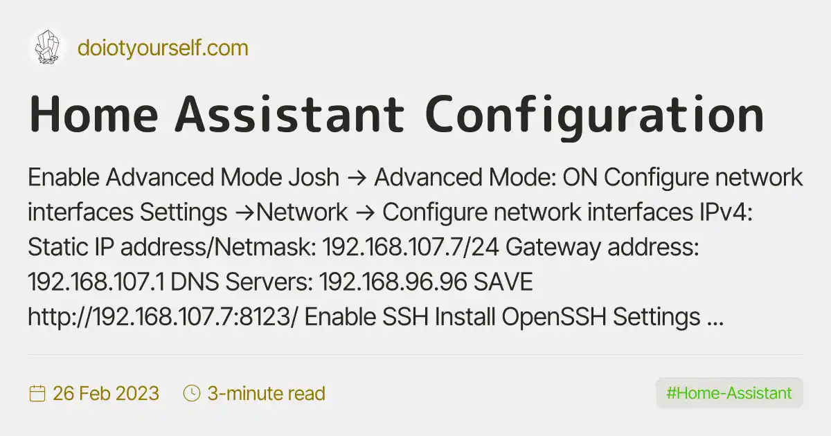 Home Assistant Configuration